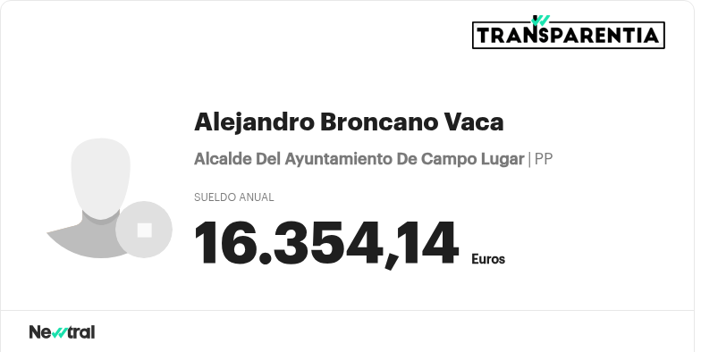 Conoce el salario público de Alejandro Broncano Vaca | Transparentia | Newtral