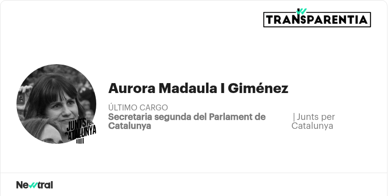 Conoce el salario público de Aurora Madaula I Giménez | Transparentia | Newtral