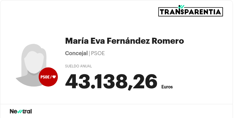 Conoce el salario público de María Eva Fernández Romero | Transparentia | Newtral
