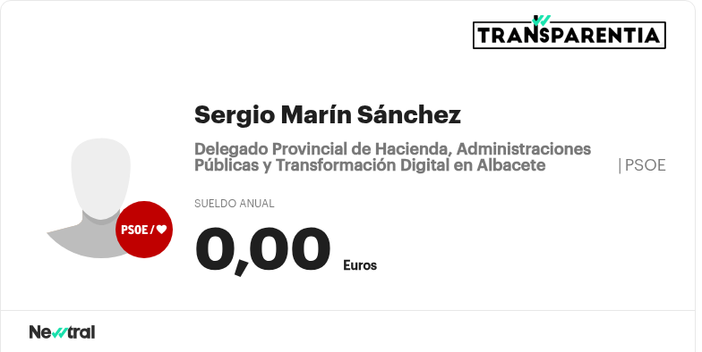 Conoce el salario público de Sergio Marín Sánchez | Transparentia | Newtral