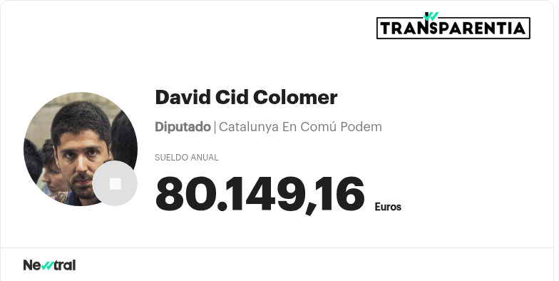 Conoce el salario público de David Cid Colomer | Transparentia | Newtral