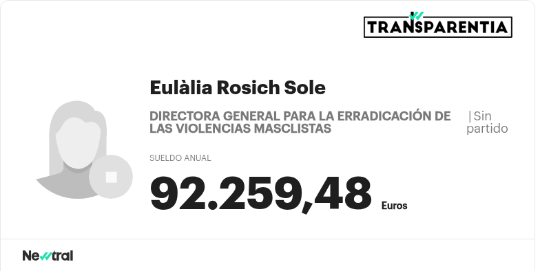 Conoce el salario público de Eulàlia Rosich Sole | Transparentia | Newtral