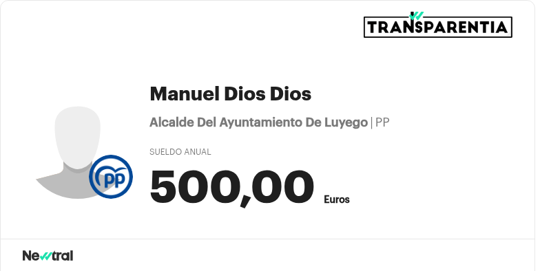 Conoce el salario público de Manuel Dios Dios | Transparentia | Newtral