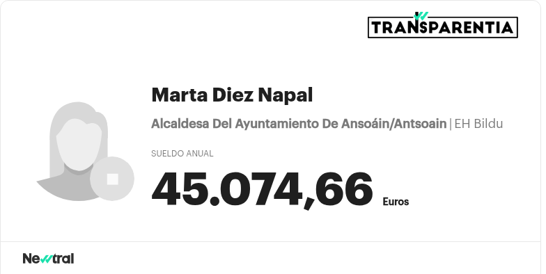 Conoce el salario público de Marta Diez Napal | Transparentia | Newtral