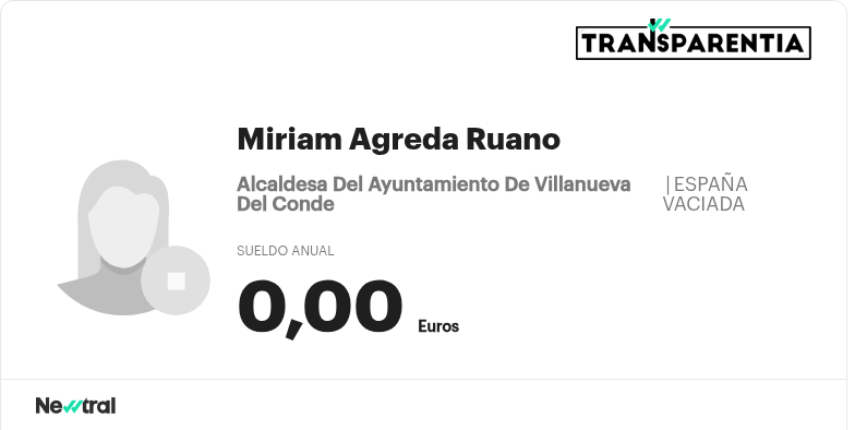 Conoce el salario público de Miriam Agreda Ruano | Transparentia | Newtral