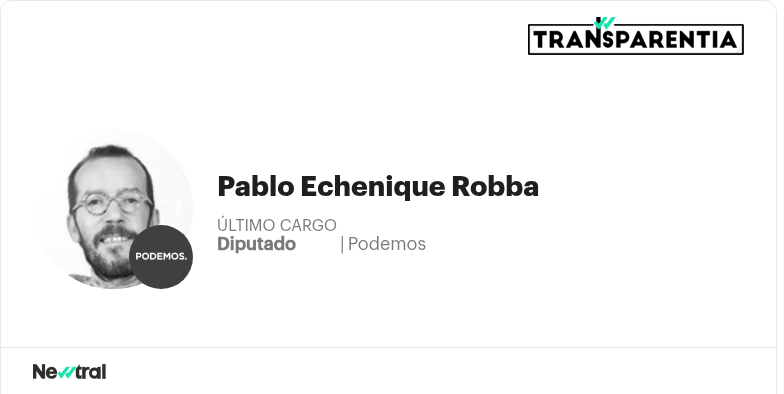 Conoce el salario público de Pablo Echenique Robba | Transparentia ...