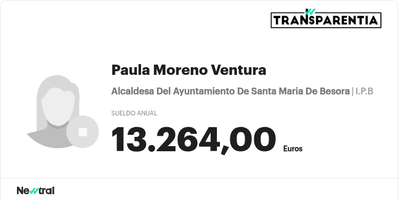 Conoce el salario público de Paula Moreno Ventura | Transparentia | Newtral