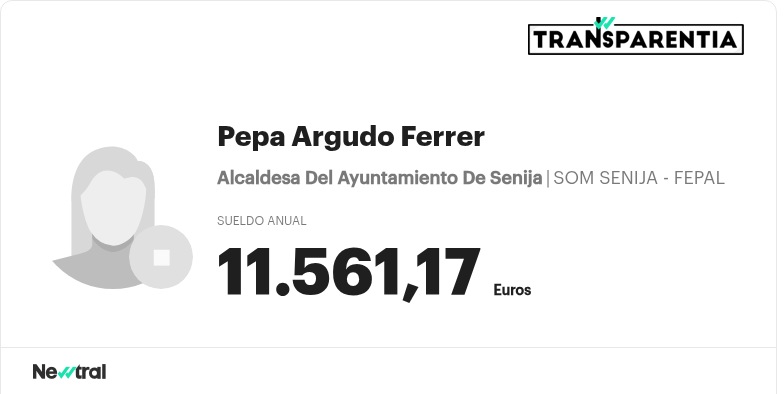 Conoce el salario público de Pepa Argudo Ferrer | Transparentia | Newtral