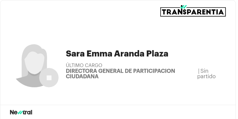 Conoce el salario público de Sara Emma Aranda Plaza | Transparentia ...