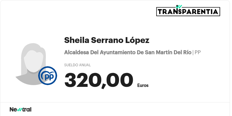 Conoce el salario público de Sheila Serrano López | Transparentia | Newtral